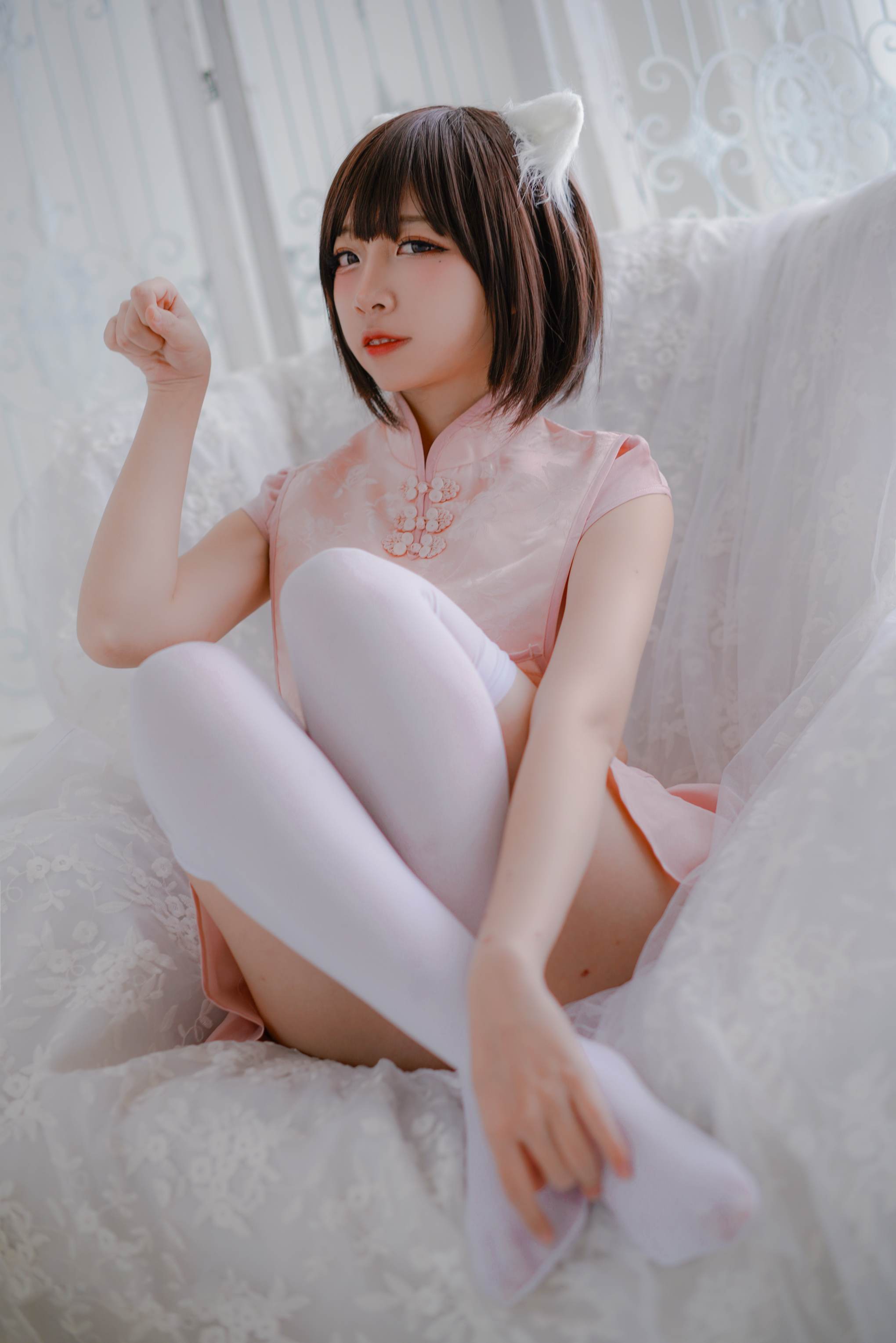 二佐Nisa-粉旗袍和黑三本 [40P-337MB] - 柚子肉