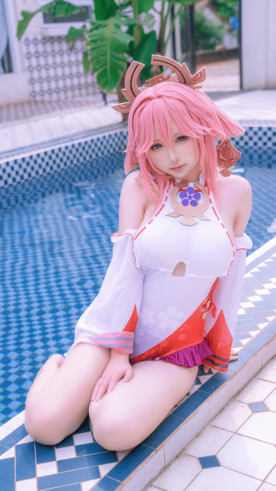 樱梨梨Eriri-八重神子泳装 [29P-429MB] - 柚子肉