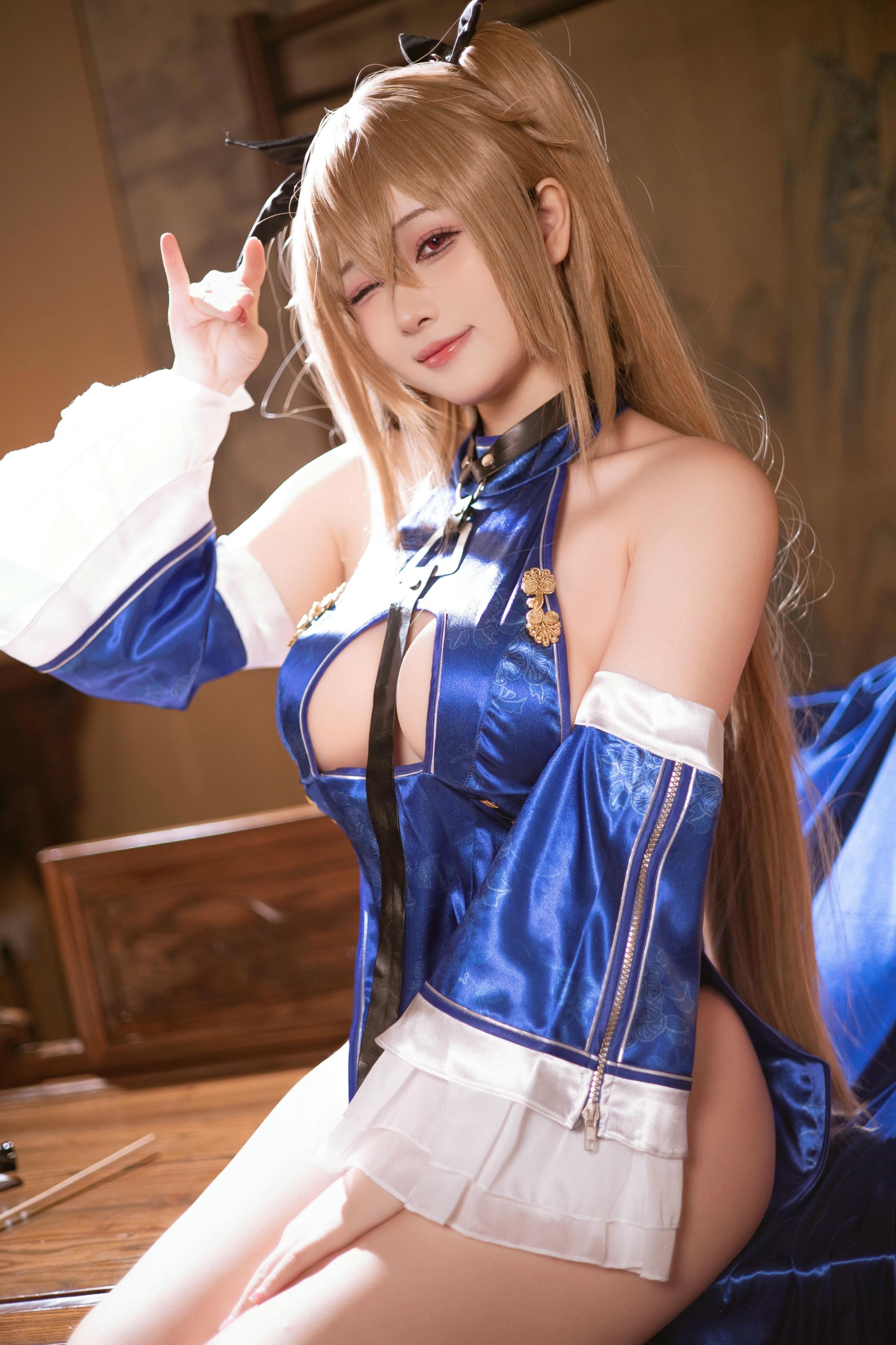 屿鱼- 碧蓝航线 安克雷奇旗袍 [41P-316MB] - 柚子肉