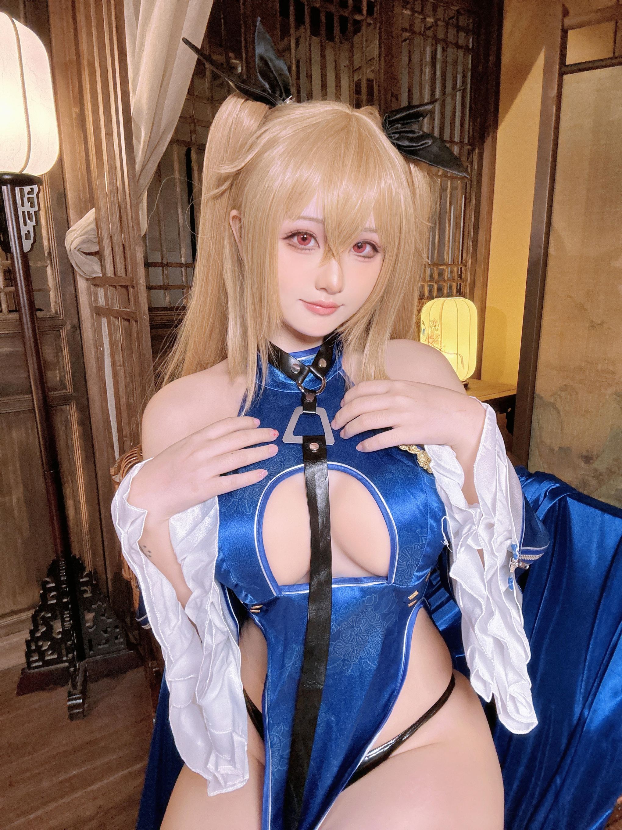 屿鱼- 碧蓝航线 安克雷奇旗袍 [41P-316MB] - 柚子肉